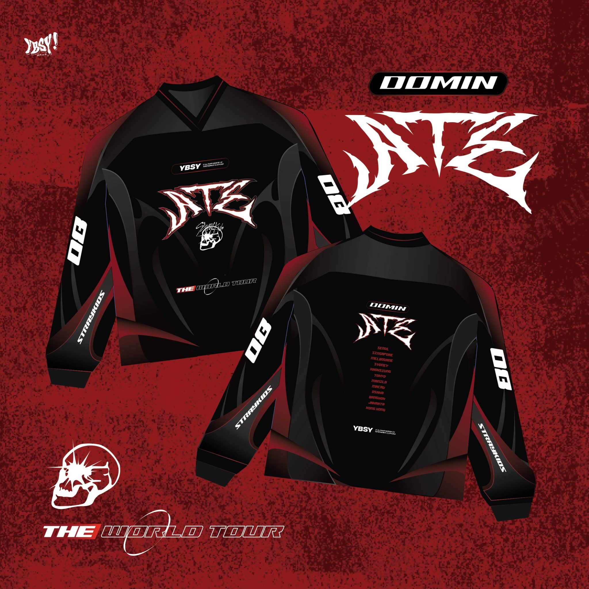 YBSY – StrayKids DOMINATE Tour Jersey – ybsyworldwide.com